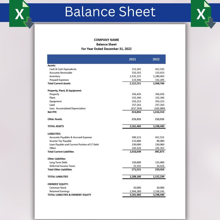 Financial Statement Template (Excel) – Designs By Blue Star