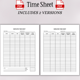 Time Sheets – Designs By Blue Star