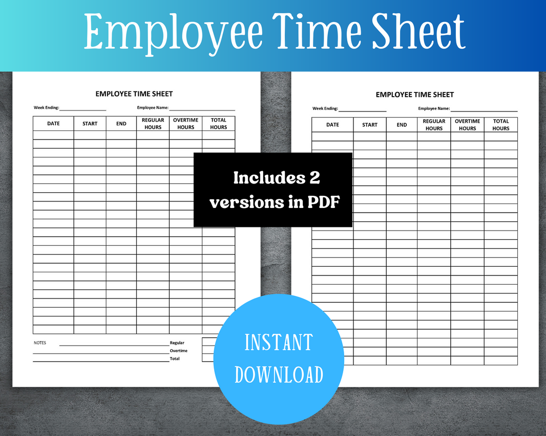 Time Sheets – Designs By Blue Star