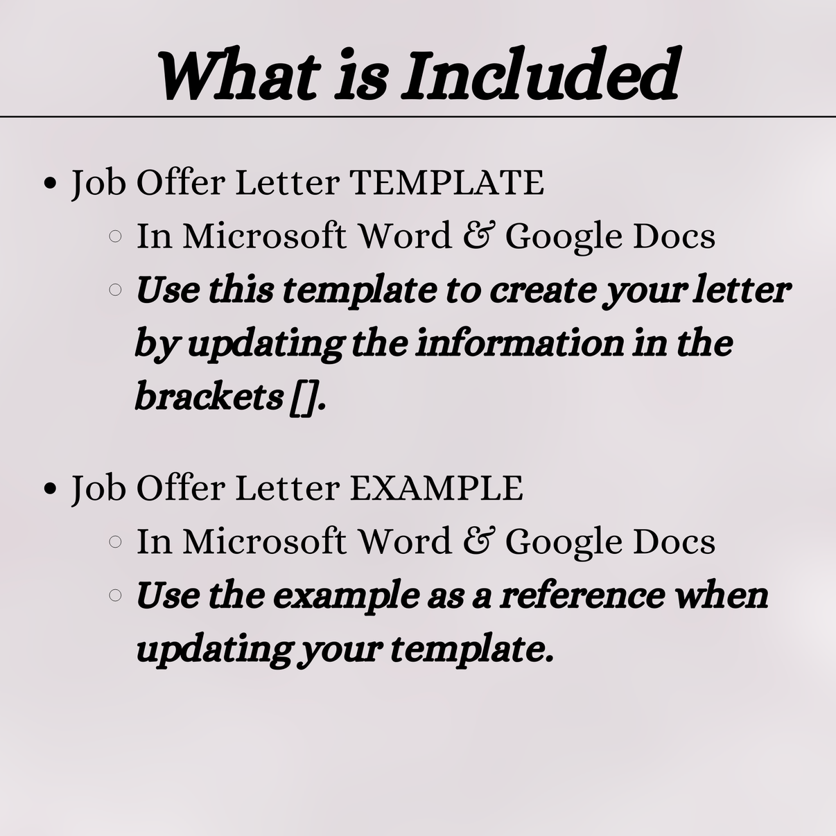 Job Offer (Word and Google Docs) – Designs By Blue Star