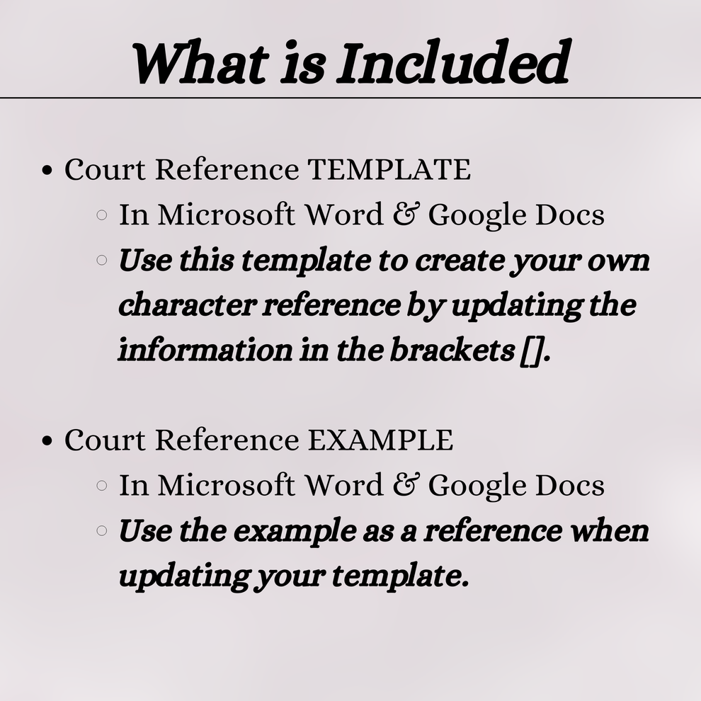 Court Reference (Word and Google Docs) – Designs By Blue Star