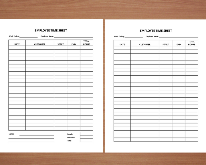 Time Sheets – Designs By Blue Star