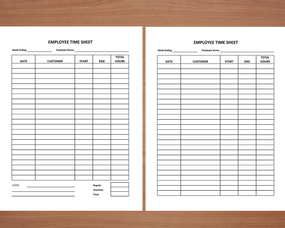 Time Sheets – Designs By Blue Star