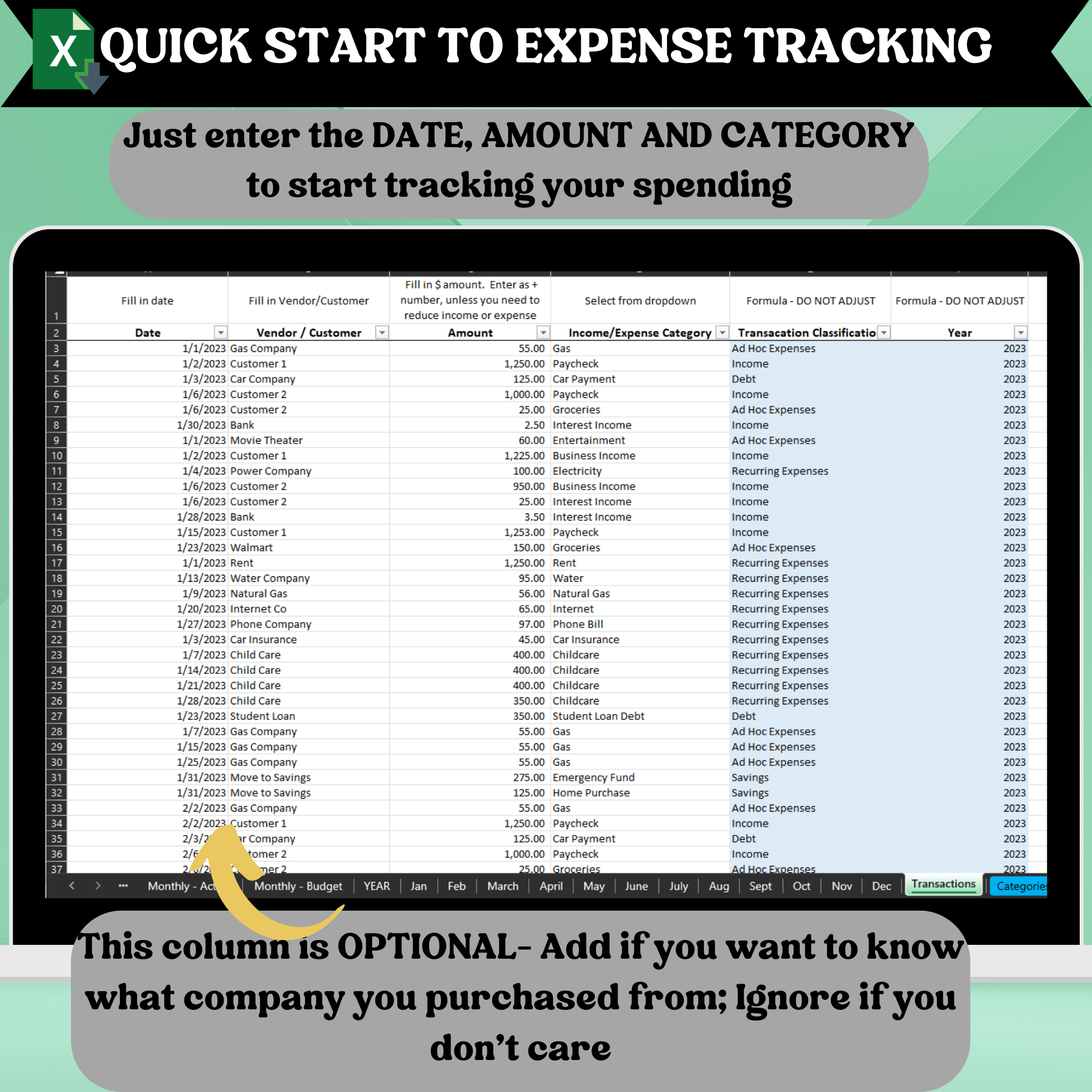 Easy To Use Budget Excel Spreadsheet (Blue) – Designs By Blue Star