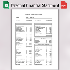 Personal Financial Statement Template | Net Worth & Budget Tracker (Go ...
