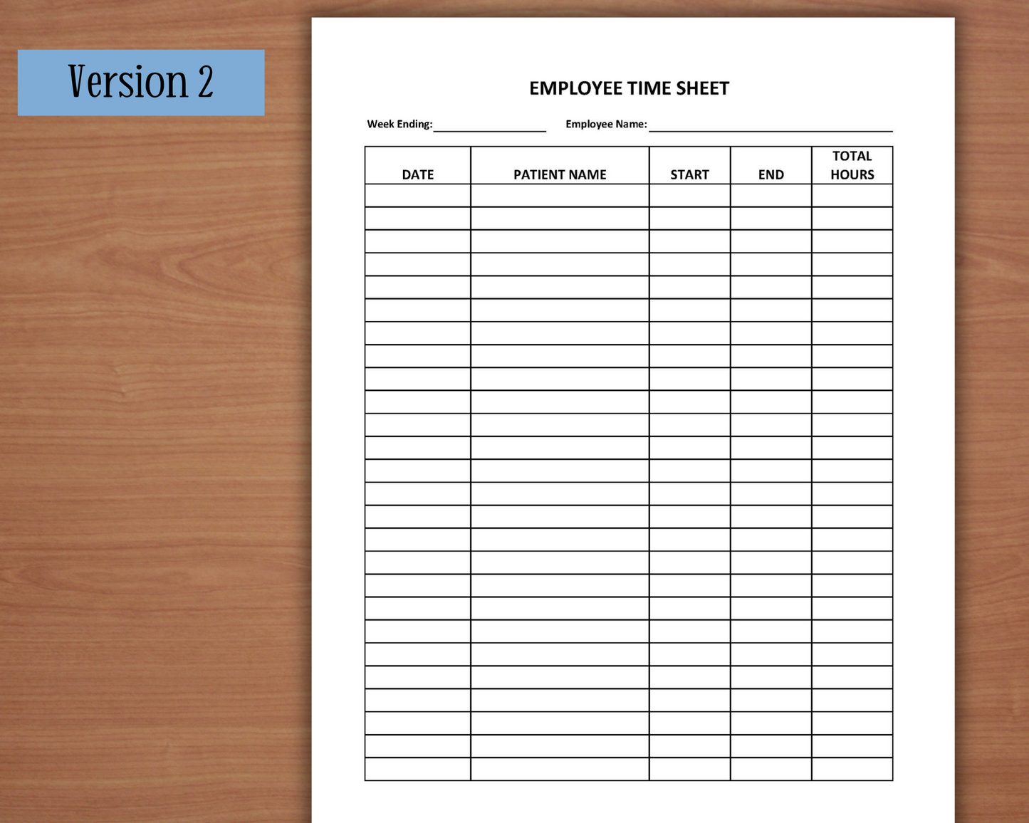 Employee Time Sheet (Version 1) – Designs By Blue Star