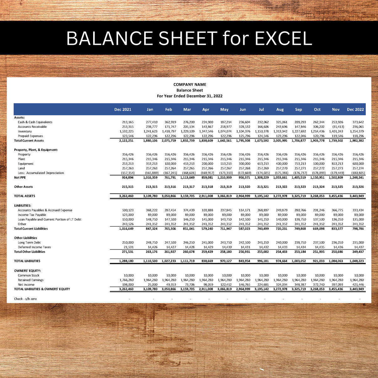 Monthly Balance Sheet (Excel) – Designs By Blue Star