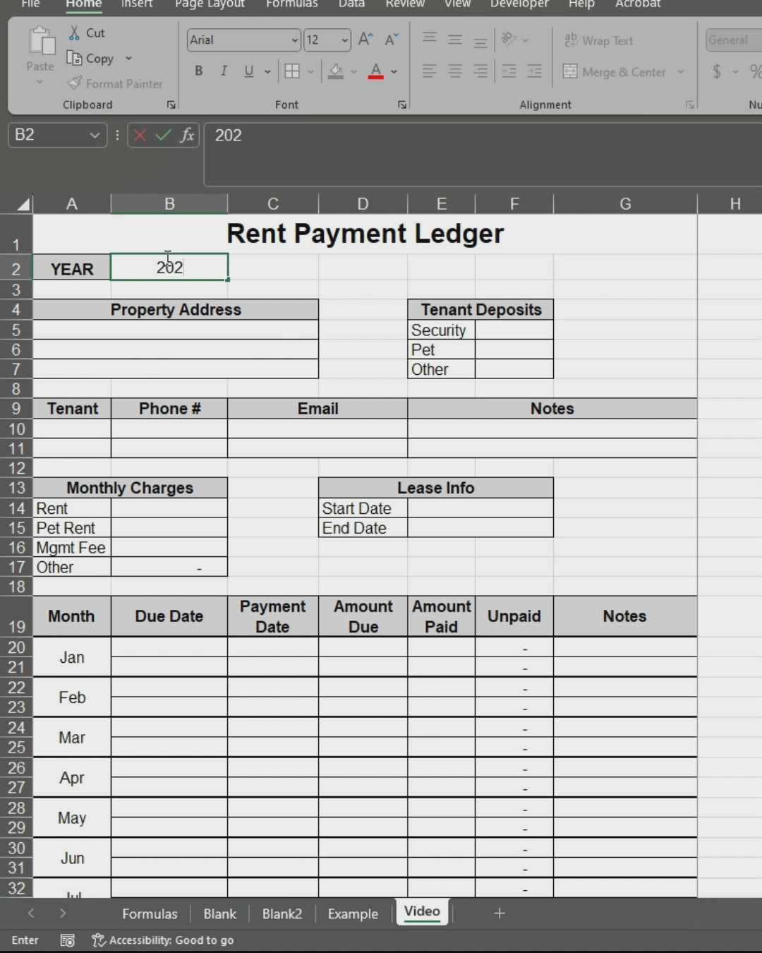 Rent Payment Tracker – Designs By Blue Star